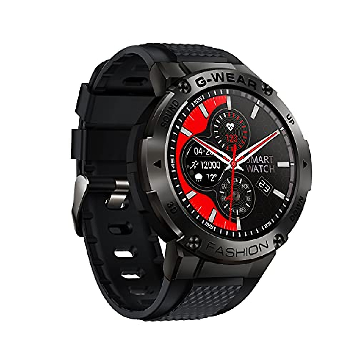 COSULAN Smart Watches for Men, Sport Fitness Watch with IPS Screen/Bluetooth Calling/Auto Heart Rate Monitor/Blood Pressure/SpO2/Sleep Monitor/Waterproof, Fashion SmartWatch（Black）