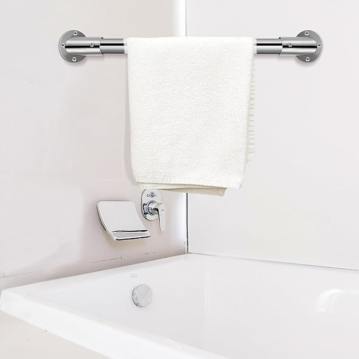 2Pcs Adjustable Socket Bracket Support Holder Stainless Closet Rod Flange Bevel Angle Flange Base