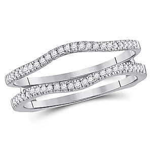 Purple Star D/VV1 Diamond Curved Wedding Bands for Women Ring Enhancer Guard for Engagement Rings 925 Sterling Silver (11)