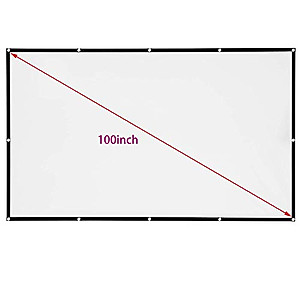 Projector Screen HD Premium Wrinkle-Free Portable Screen 100 inch 16:9 4K StayTrue - Indoor and Outdoor Projection Movie Screen for Movie or Office Presentation Home Theater