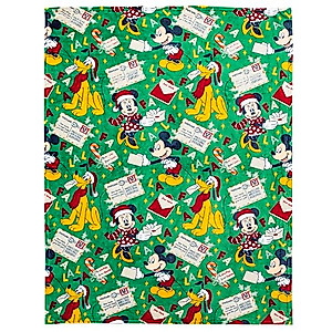 Northwest Mickey Mouse Silk Touch Throw Blanket, 50" x 70", Dear Santa
