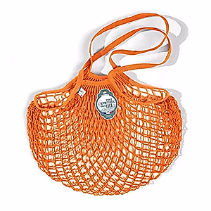 The French Filt Le Fillet Regular Shoulder Carrying Cotton Net Shopping Bag – Filt Medium Bag in Orange