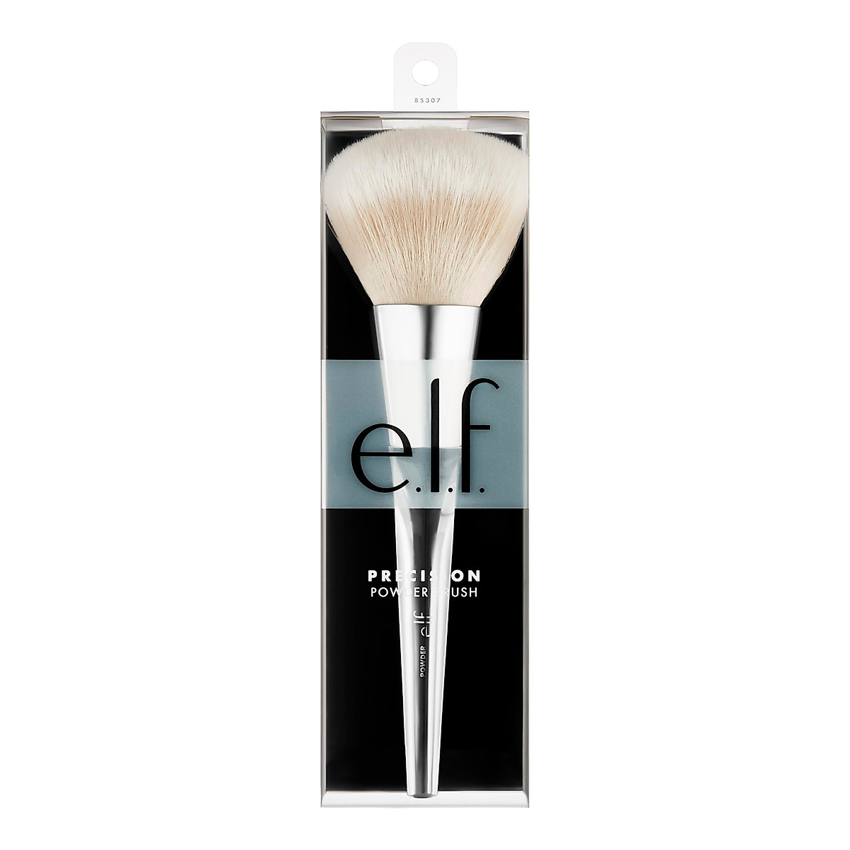 e.l.f. Precision Powder Brush for Detail Application, Synthetic, Silver