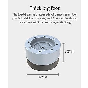 Mswinnie Round Bed Furniture Risers 1 Inch Adjustable Stackable Furniture Lifts Risers，Heightening 1" or 2" for Bed Frame, Desk, Table, Sofa, Couch, Chair, Supports Up to 1,300 lbs, Gray Pack of 4