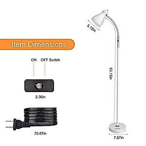 LEPOWER Metal Floor Lamp, Adjustable Goose Neck Standing Lamp with Heavy Metal Based, E26 Lamp Base, Torchiere Light for Living Room, Bedroom, Study Room and Office