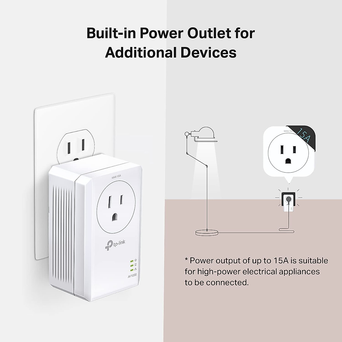 TP-Link AV1000 Powerline Ethernet Adapter(TL-PA7017P KIT)- Gigabit Port, Plug and Play, Extra Power Socket for Additional Devices, Ideal for Smart TV (Renewed)