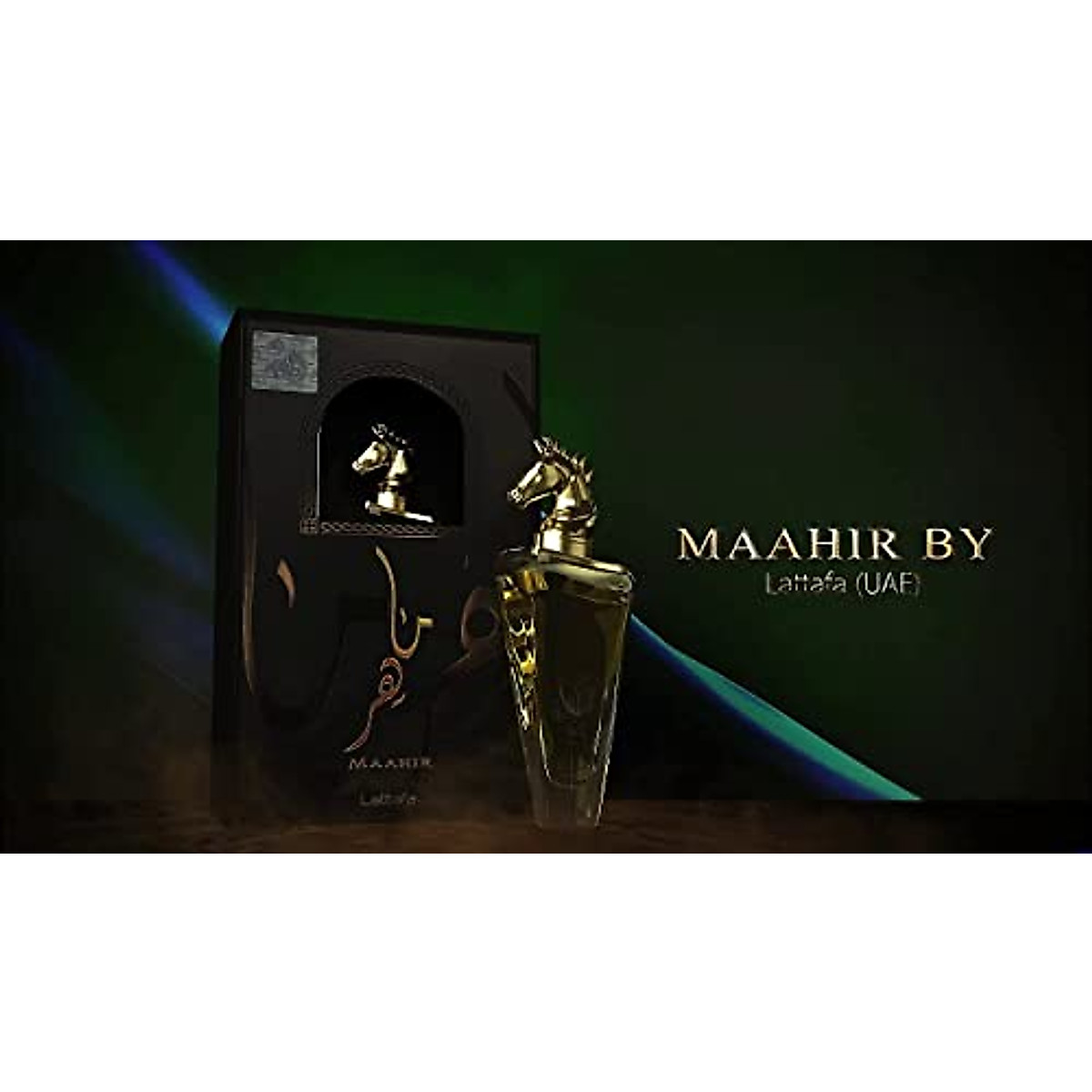 Lattafa Perfumes Maahir Eau de Parfum - EDP 100ML(3.4 oz) I Bold and Rich Oud Fragrance I Sandalwood, Musk and Vanilla Notes I Signature Arabian Perfumery I