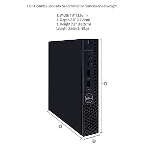Dell Optiplex 3050 MFF Micro Form Factor Desktop - 7th Gen Intel Core i5-7500T Quad-Core Processor up to 3.30 GHz, 16GB Memory, 512GB Solid State Drive, Intel HD Graphics 630, Windows 10 Pro (Renewed)