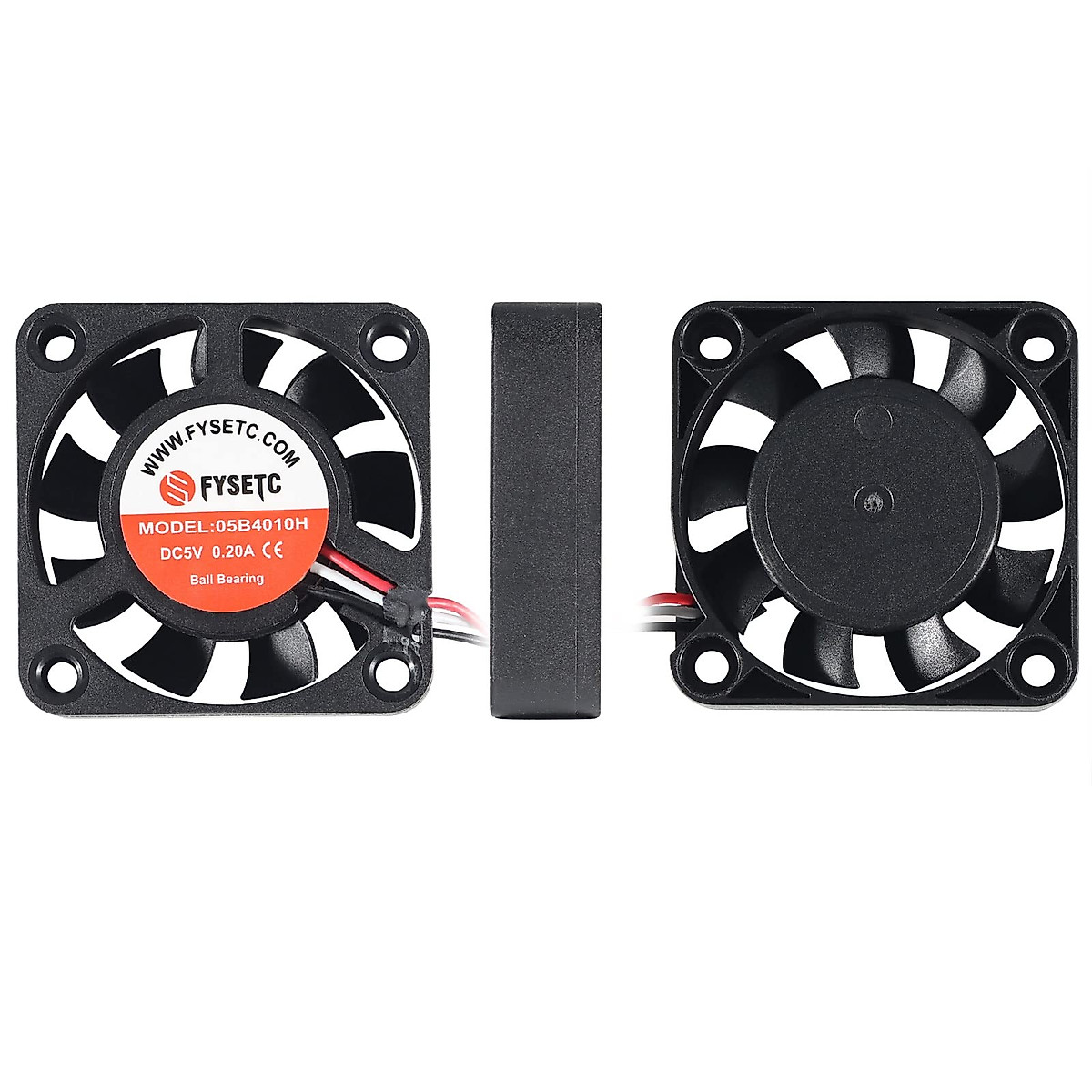 FYSETC Prusai3 MK3S+ Hotend Part Upgraded Dual-Ball Cool Blower Fan 4010 40x40x10mm DC 5V 0.2A Hot End Cooler Radiator for 3D Printer PrusaMK3 MK3S DIY Accessories -Pack of 2