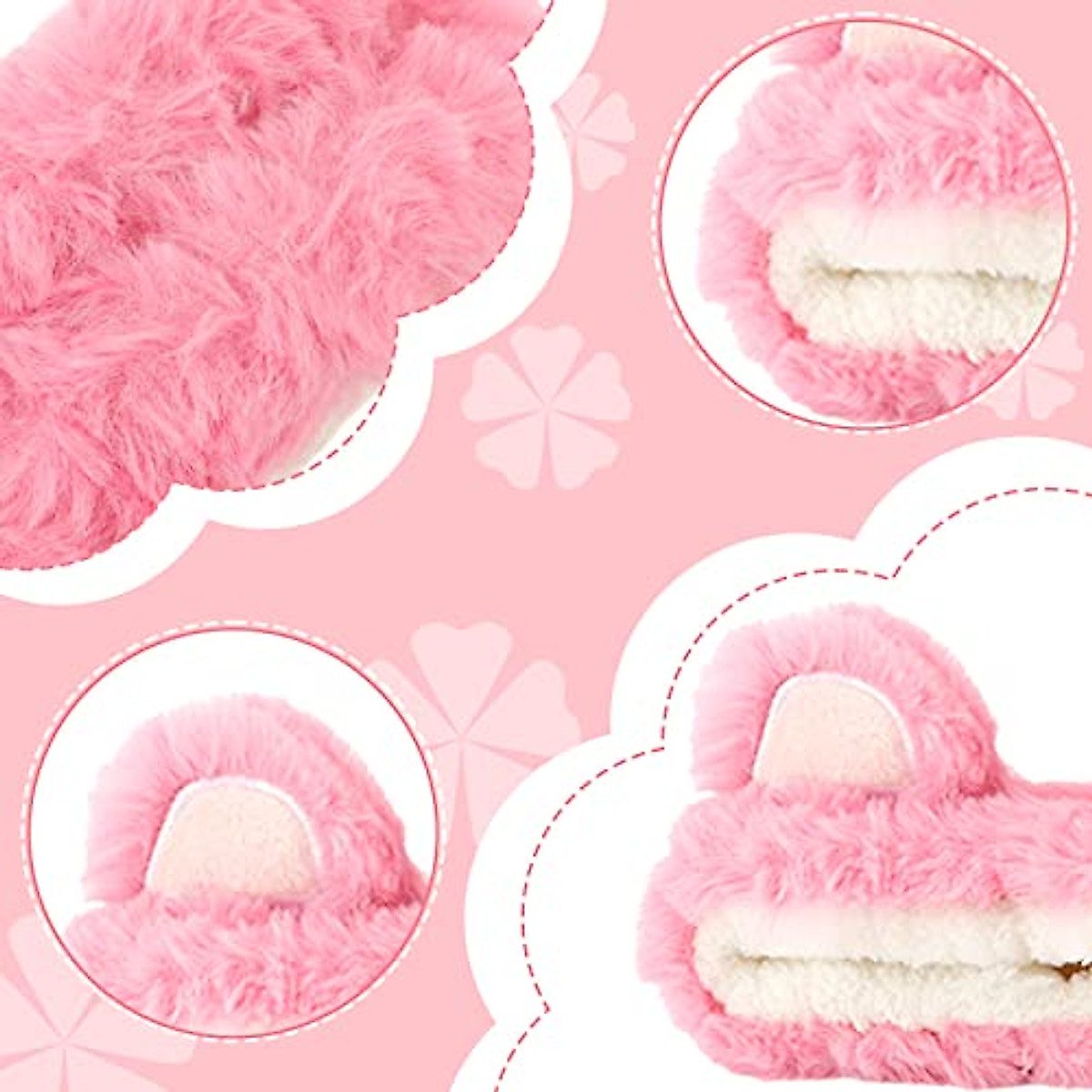 AMCAMI 6 Pcs Spa Headband Face Wash Headband and Wristband Set, Girls' Cute Bear Ears Headband Plush Animal Makeup Skincare Headbands with Face Washing Wristband for Women