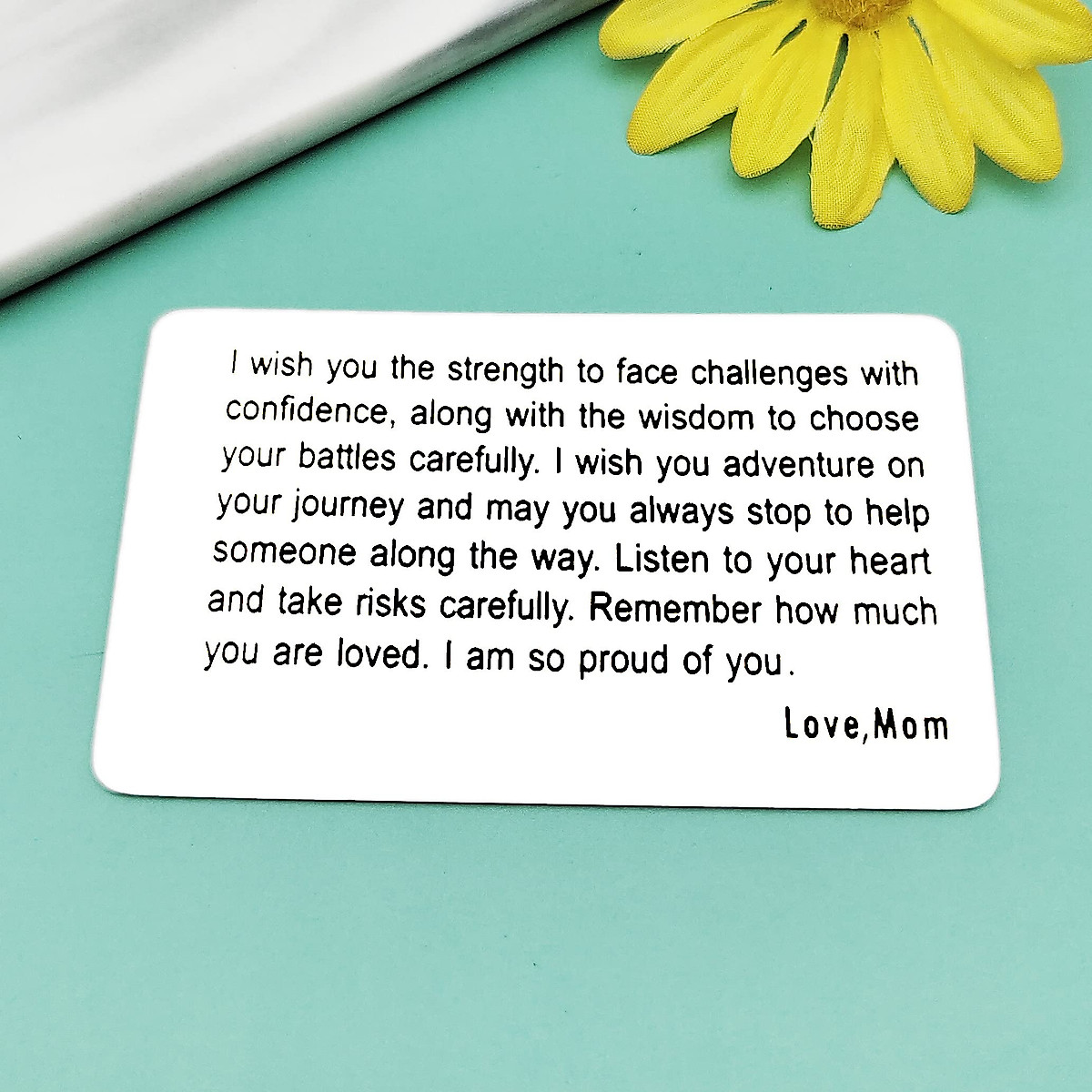 Inspirational Gift from Mom Metal Wallet Insert Card to My Son Gift Daughter Gift Encouragement Gift for Teen Girl Boy Family Gifts Engraved Wallet Insert Card Birthday Graduation Gift Jewelry