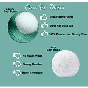 Bath Bombs for Women and Men, Natural Aromatherapy Bath Bombs, Handmade Eucalyptus Shower Bombs with Mint Fragrance for Spa Bubble Bath, Body Self Care Set for Pampering & Relaxation Gifts