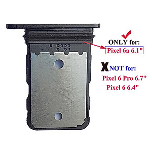 Ubrokeifixit for Google Pixel 6a 6.1" Sim Card Tray Slot Holder Replacement for Google Pixel 6a 6.1" GX7AS GB62Z G1AZG 2022,with Eject Pin (Pixel 6a-Charcoal)