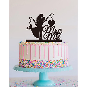 Fishing Wedding Cake Topper,Fishing Funny Mr & Mrs, Bride and Groom Wedding Party Decoration —Fishing