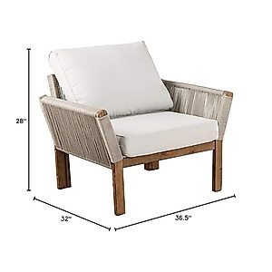 SEI Furniture Brendina Outdoor Armchair, Natural, White