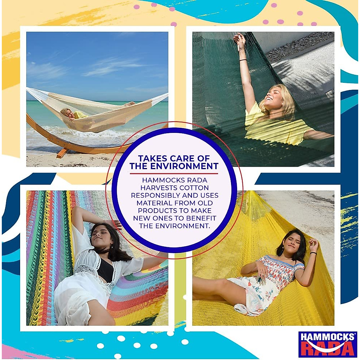 Matrimonial Size Hammock - Hammocks Rada - Caribbean Color