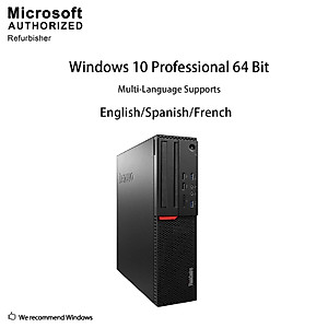 Lenovo ThinkCentre M800 Small Form Factor PC, Intel Quad Core i5 6400 up to 3.3GHz, 16G DDR4, 240G SSD + 2T HDD, WiFi, BT 4.0, Win 10 Pro 64-Multi-Language Support English/Spanish/French (Renewed)