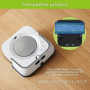 KVLZ Mop Pad Accessories for iRobot Braava Jet m6 Series Ultimate Robot Mop,Upgrade M6 Wet mop mat Washable and Reusable Robot Wet Mopping Pad Replacement Parts(Blue -4 Pack)