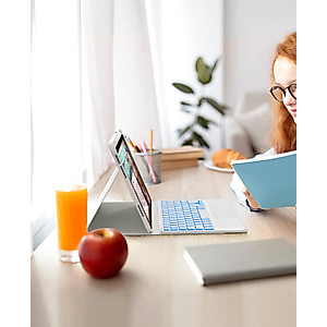 GreenLaw for iPad 10th Generation Case with Keyboard, Stain-Resistant Surface, Dual-Device Connection, 7 Color Backlit, Detachable Wireless Keyboard for iPad 10th Gen. 10.9" 2022, White Smoke