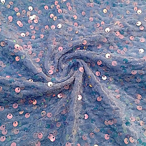 AMTFBY Multicolor Sequin Fabric by The Yard Velvet Stretch Sequin Fabric 2 Yard Glitter Sequined Embroidered Fabric for Sewing Sparkly Metallic Mermaid Fabrics Thick Fabric for Birthday Holiday