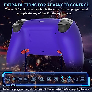 YU33 Ymir Scuf Wireless Controller Works with Modded PS4 Controller, Elite Control Remote Fits Playstation 4 Controller, Joystick/Controles de Pa4 with Mapping/Turbo/1200 mAh Battery, Purple