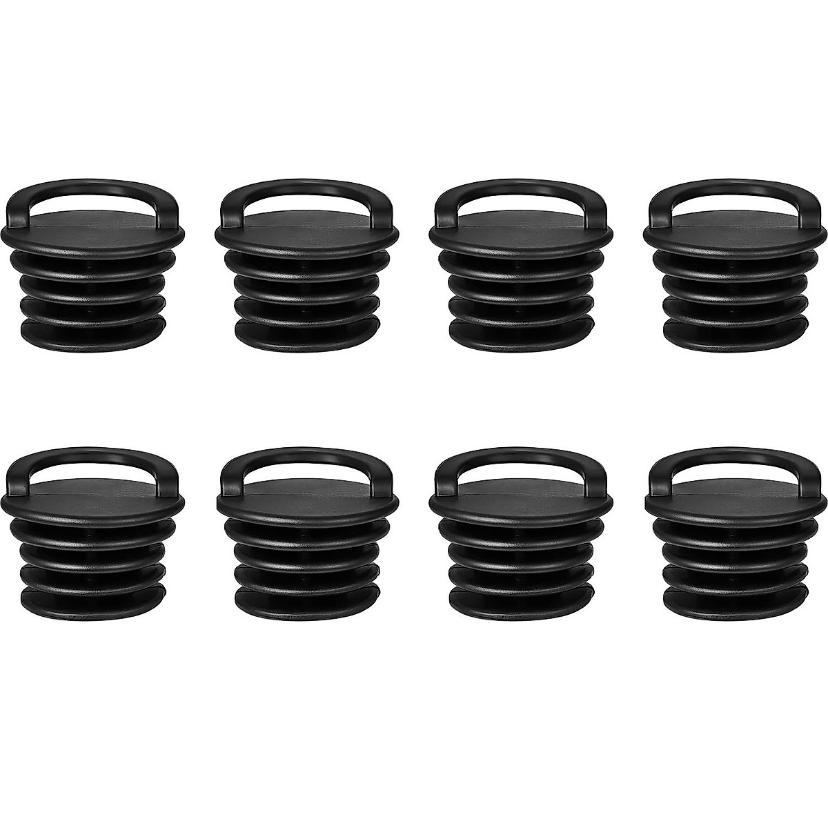 Outus Kayak Scupper Plugs Canoe Boat Scupper Stopper Plugs Bungs Replacement for Kayak Canoe Boat Drain Holes, Black (8 Pieces)