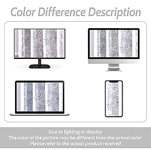 DriftAway Flower Floral Pencil Sketch Blackout Room Darkening Grommet Lined Thermal Insulated Energy Saving Window Curtains 2 Layer Set of 2 Panels Each 52 Inch by 84 Inch Gray and Soft White