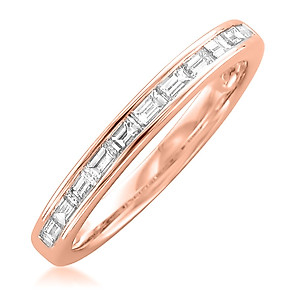 Beyond Brilliance 1/2 Carat Channel-Set Baguette Diamond Wedding Band Ring in 14K Rose Gold (I-J, VS2-SI1)