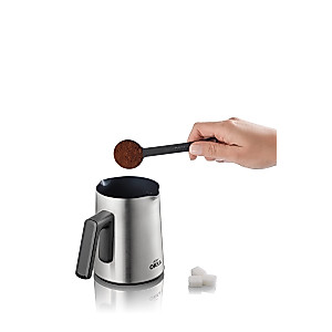 Arzum Okka Automatic Turkish Coffee and Hot Beverage Maker, Velvetiser, 120V, Black/Chrome (OK0012-RKUL)