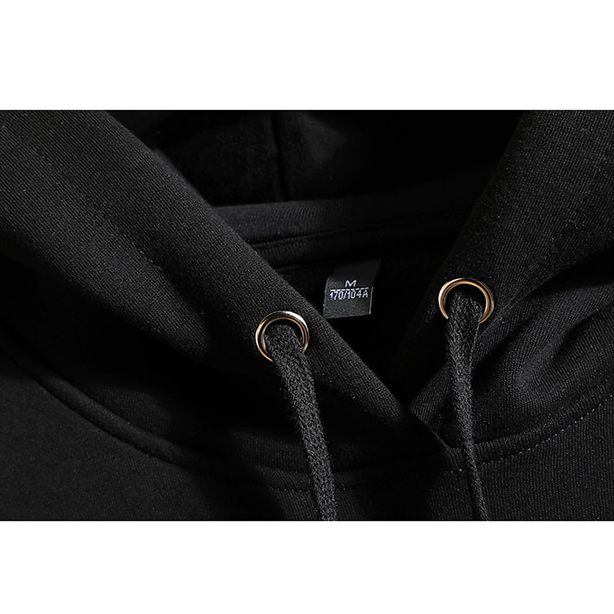 GURUNVANI Fashion Hoodies Men's Color Block Pullover O-Neck Hooded Sweatshirt Patchwork Black