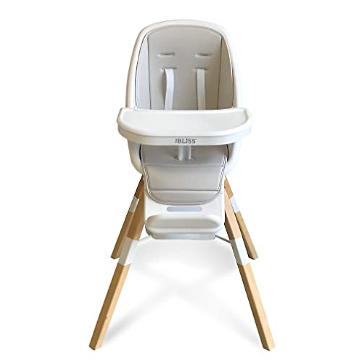 Turn-A-Tot Baby High Chair | 2 in 1 Portable Wooden Toddler Chair, 360° Swivel Design 2-Position Foot Rest | Baby Feeding Chair with Removable Dishwasher-Safe Tray, by TruBliss (Grey Taupe)