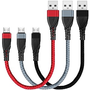 SUMPK Android Micro USB Cable [3 Pack/3.3ft], Micro USB to USB A Charger Cord QC3.0 Fast Charging Data Sync Cables Compatible for Samsung, Galaxy S6 Edge J7 Note 5,Kindle