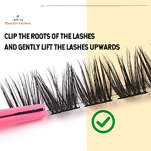 Lash Clusters D Curl 72 Pcs Cluster Lashes Natural Look Lash Extension Clusters Individual Lashes, Eyelash Extension Clusters DIY Lash Extensions at Home Lashes (D Mix 10-16mm, A02)