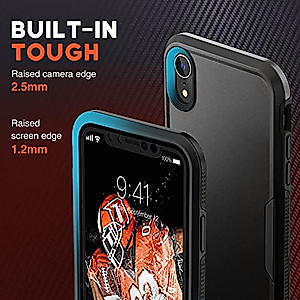 NTG Shockproof Designed for iPhone XR Case [2 Layer Structure Protection] [Military Grade Anti-Drop] Lightweight Shockproof Protective Phone Case for iPhone XR 6.1 inch, Black