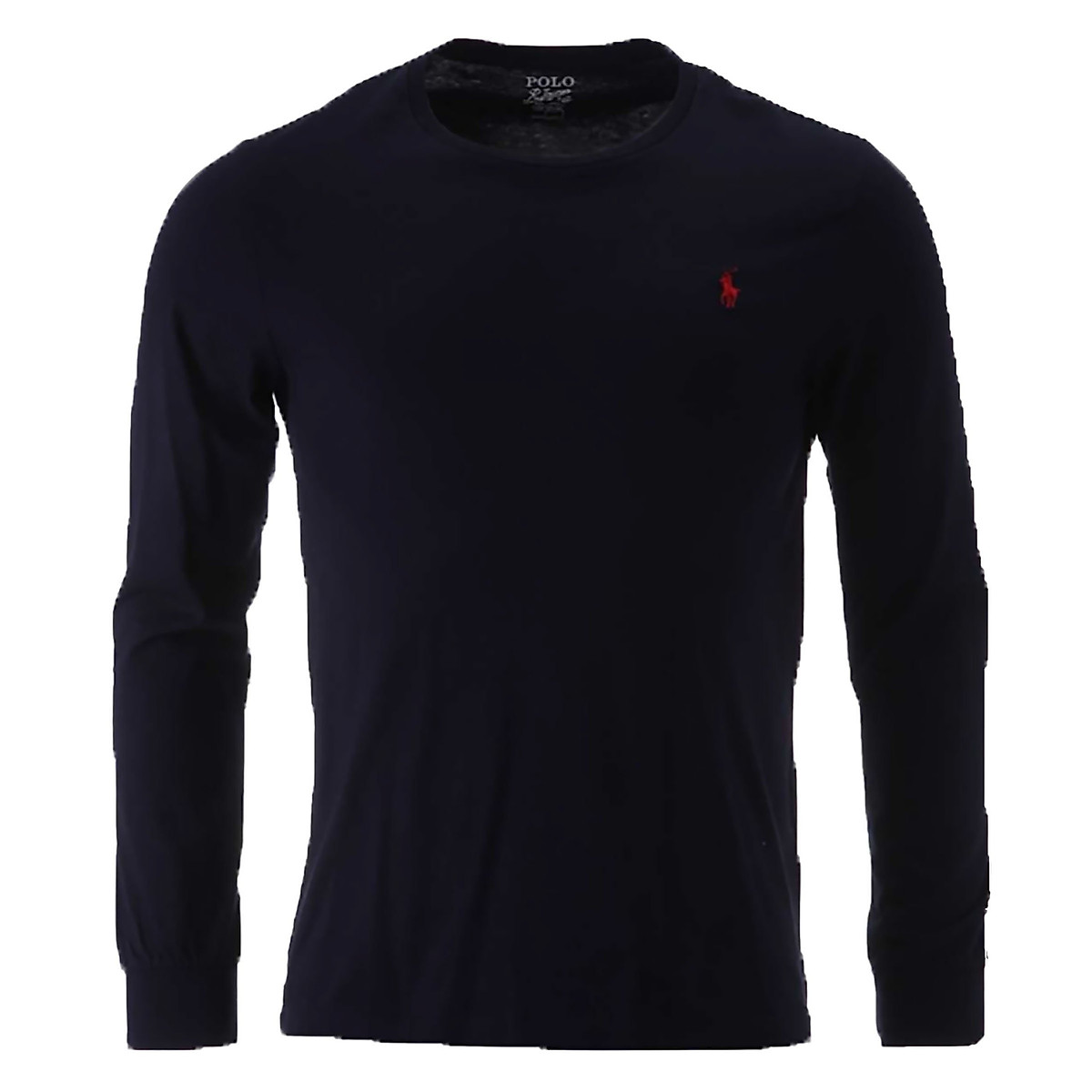 Polo Ralph Lauren Men's Crew Neck Long Sleeve Tee, Navy / Red Pony, XX-Large