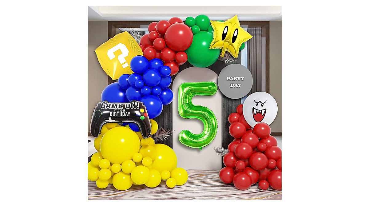 Mario Inspired Balloon Arch Kit - 134PCS Super Bros Party