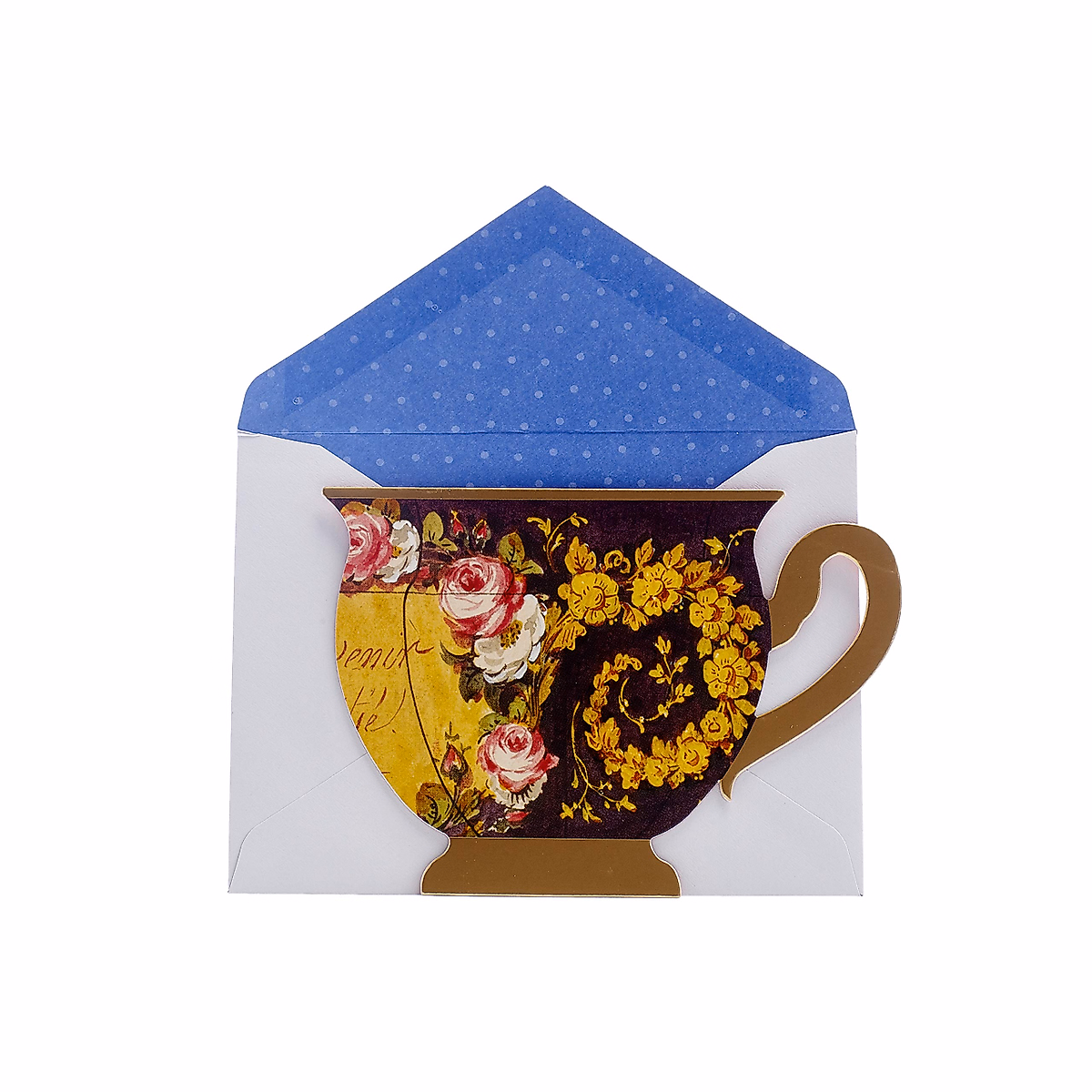 The Metropolitan Museum of Art French Teacups Collection Note Cards Greeting Cards Bulk Box Set -18 die-cut note cards 5 1⁄4" x 3 9/16" by M&G COLLECTION