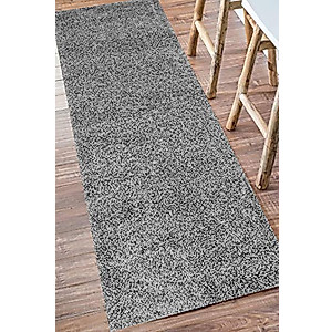 nuLOOM Marleen Contemporary Shag Area Rug, 6' Square, Grey