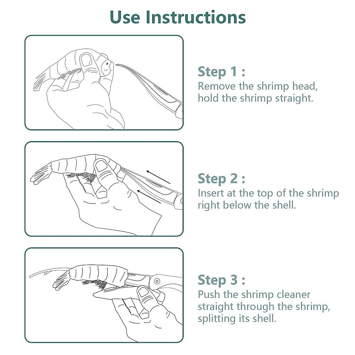 WhiteRhino Shrimp Deveiner Tool, Shrimp Peeler and Deveiner Tool, with Stainless Steel Blade and ABS Non-slip Handle, Folded Shrimp Cleaner Knife, Portable Prawn Shell Peeler for Kitchen (1 Pack)