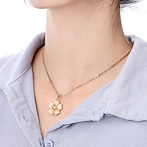 Holibanna Rhinestone Cherry Blossom Branch Pendant Necklace Earrings Stud Set Wedding Jewelry for Women