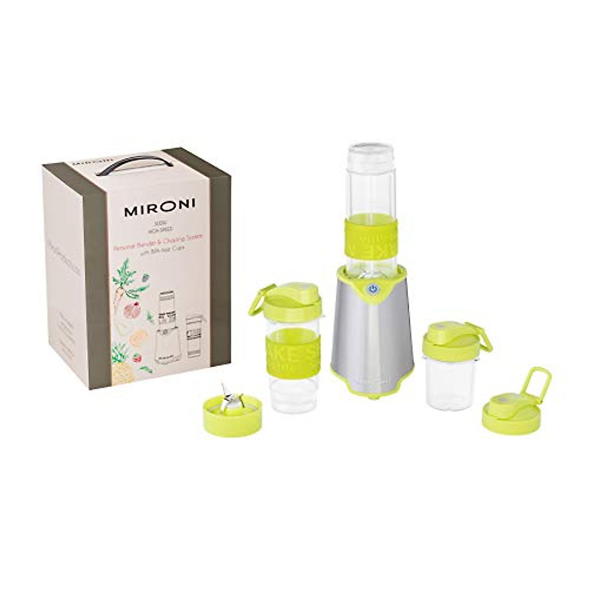 Personal Smoothie Blender 2-in-1 Single Serve Blender, Mini Bullet Blender 500W With 20 Ounce Tritan Sports Bottle and Grinder Cup for Juices, Shakes, Smoothies and More (Mironi)