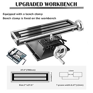 INTBUYING Benchtop Mini Milling Drilling Machine R8 High Precision Mill Drill Machine Micro Variable Speed Power Mill Drill Press 1100W Brushless Motor Industrial Wood Metal Hobby Milling Machine 110V