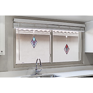 Mushroom Wreath Stained Glass Window Hanging (Turquoise) - Aesthetic Room Decor Sun Catchers for Home Decoration, Kitchen, Office, and Garden Decor. Home Decor Birthday Gift for Women