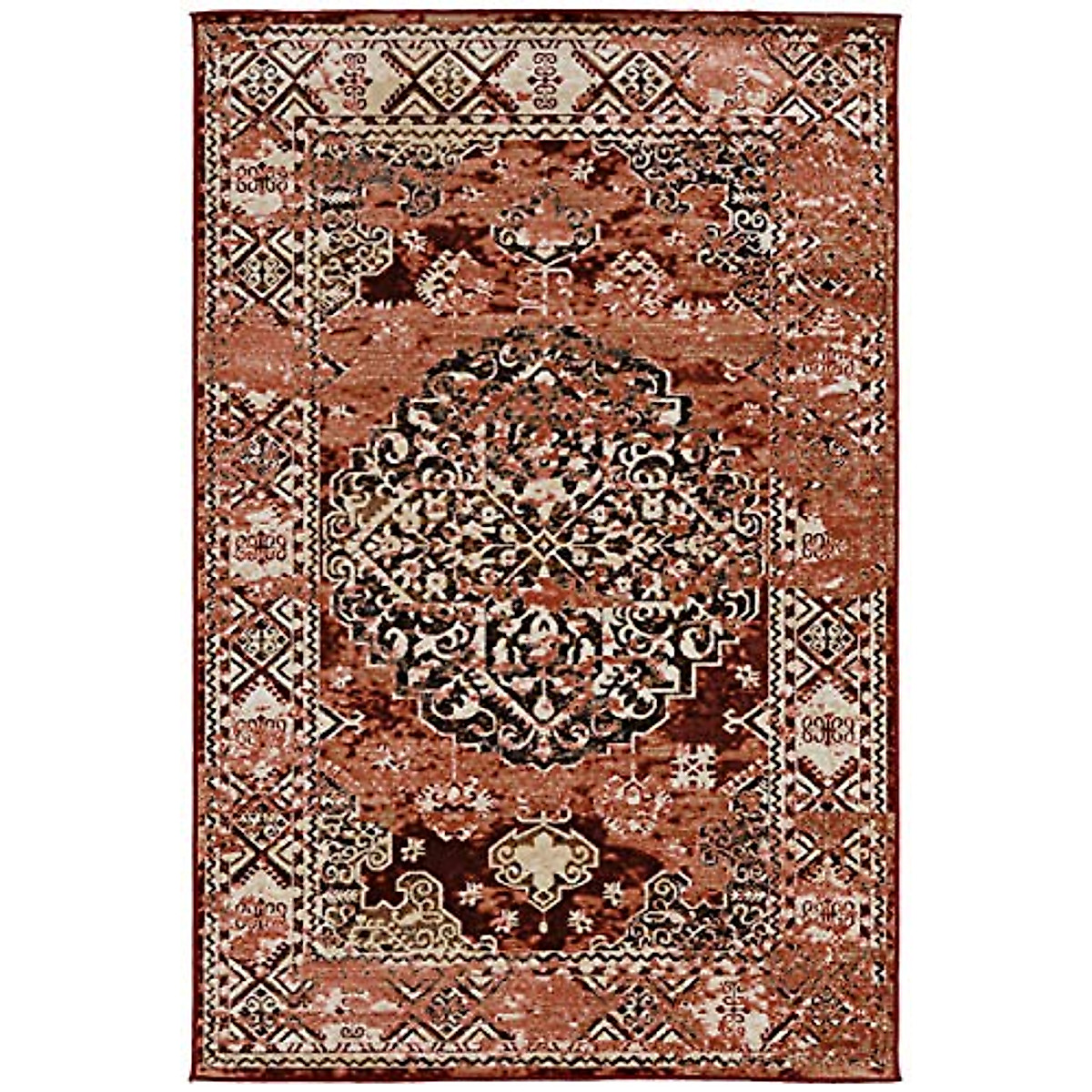 Linon RUGVT5081 Vintage Collection Nain RD 8x10, Red, 8' x 10'