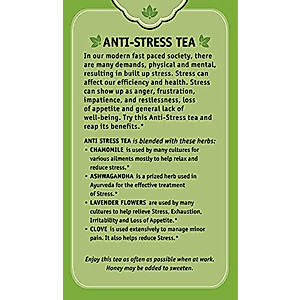 Herbal Cup Ayurveda Tea, Organic Anti-Stress, No Caffeine Herbal Supplement (Anti-Stress, 16 Count (Pack of 1))