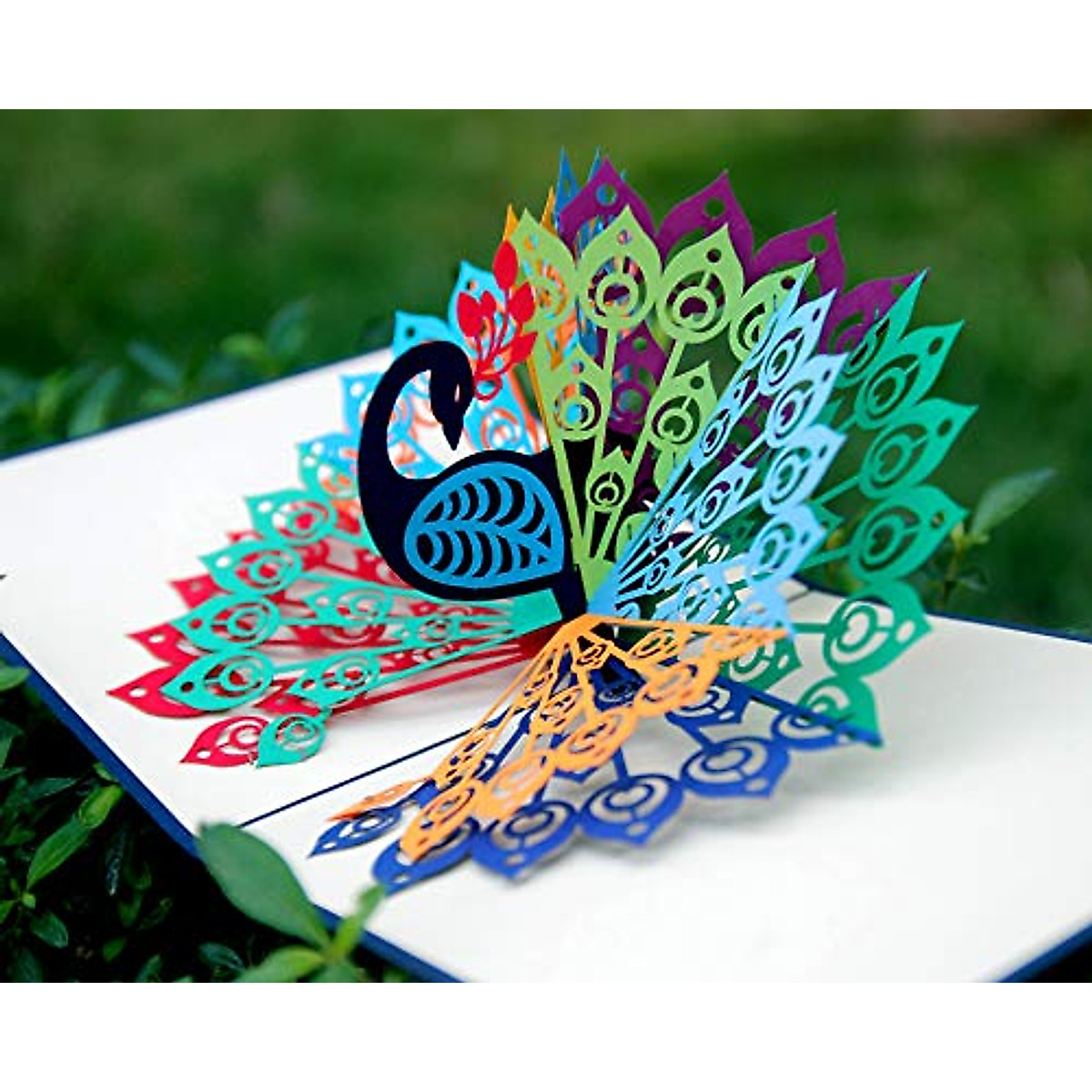 CUTPOPUP Mother's Day Card Pop Up, Birthday 3D Greeting Card (Peacock)