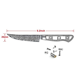 KATSURA Woodworking Project Kit – Steak Knife Blank – 4.5 Inch – Non-Serrated Blade – Japanese Premium AUS 10, 67 Layers Damascus Steel – NO LOGO