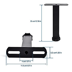 Bed Adjustable Legs, 14inch Metal Furniture Support Legs Foot Retractable Heavy Duty Bed Center Frame Slat Support Leg,Suitable for Cabinet Sofa Bed Frame Replacement Parts 2 Pcs(Black)