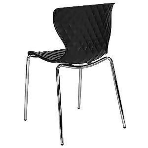 Flash Furniture Lowell Contemporary Design Black Plastic Stack Chair