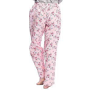 Hanes Women's 2-Pack Solid and Pattern Sleep Pajama Pant Set, Navy and Floral, Large